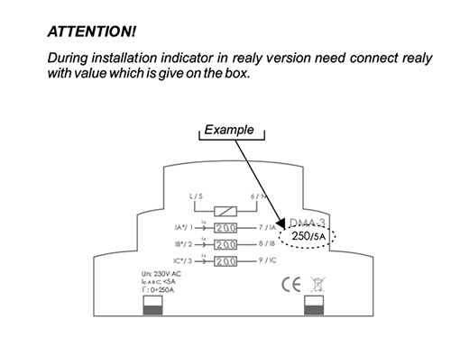 Current intensity indicator DMA-3